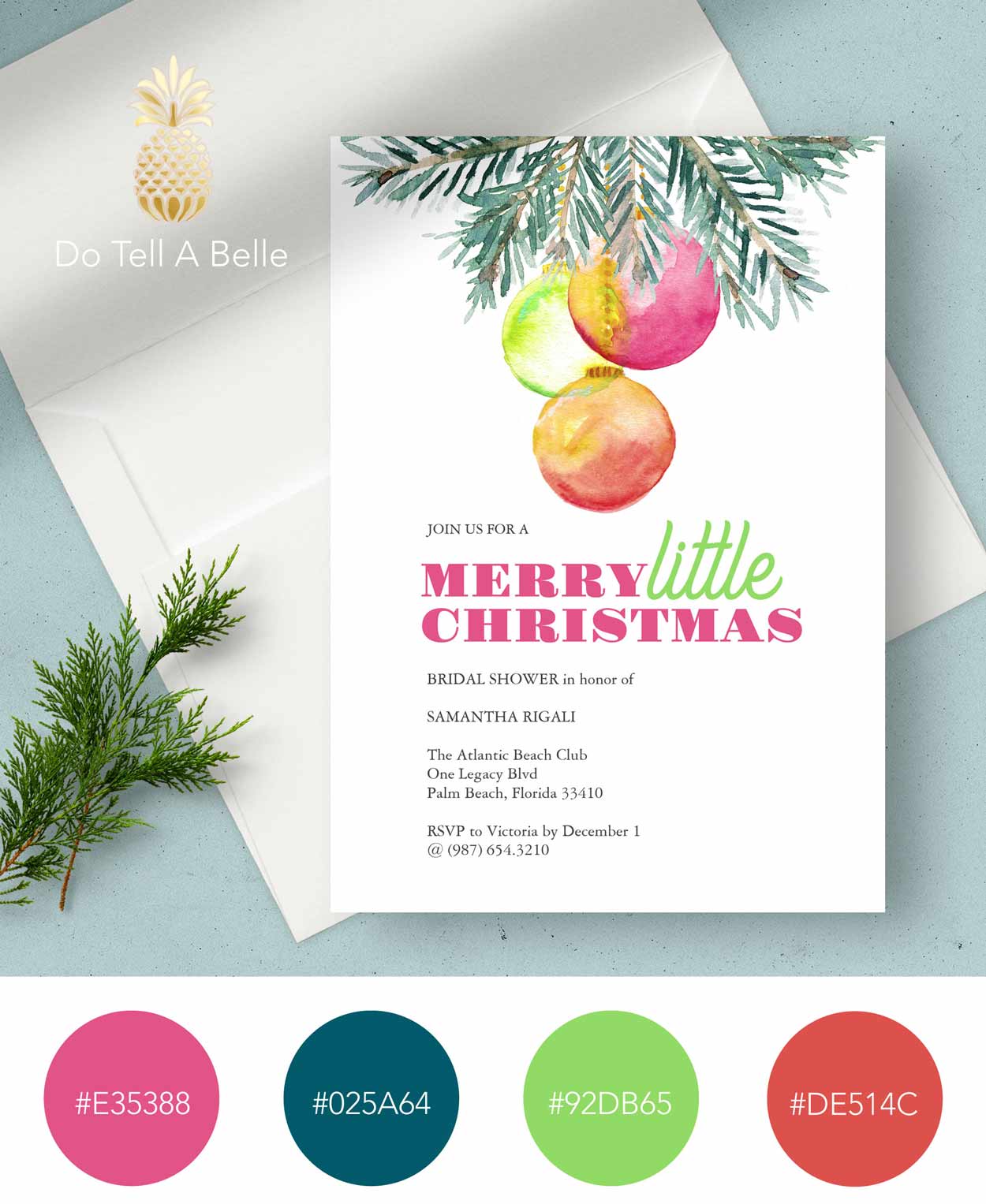 Pink Christmas Cards and Stationery: Unique Winter Color Schemes for ...